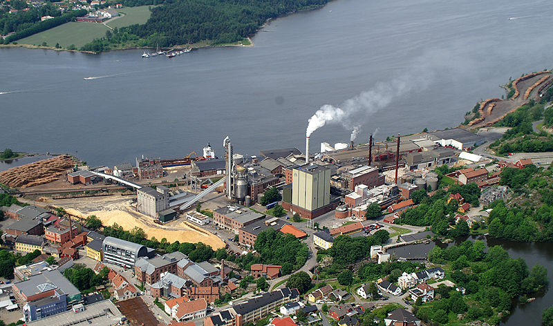 Peterson-bedriften på Verket i Moss. Flyfoto fra 2006. Foto: Moss ...